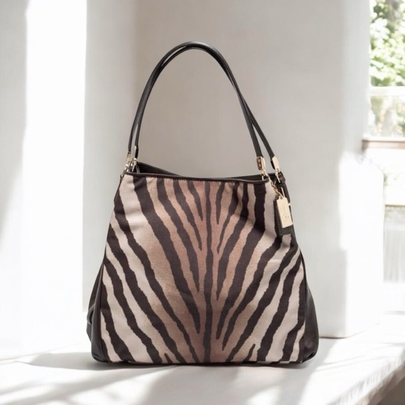 Coach | Bags | Coach Nwt Madison Phoebe Exotic Zebra Pebbled Leather ...